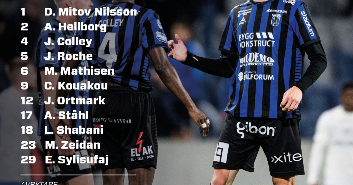 IK Sirius – Varbergs BoIS: Startelvan - Sirius Fotboll